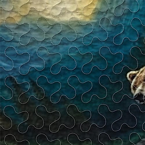 Full Size Bear Quilt - Custom Durable Bear Bed Set Twin Bear Bed Sheets Bear Comforter Set Queen for Bear Lover Men Boys Girls Lightweight Bear Bed Set Twin Bear Blanket Adult for Bedroom Bear Gifts