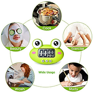 Digital Kitchen Timer,Cute Frog Count Down & Up Timer,LCD Display & Magnetic Backing for Study Teaching Games