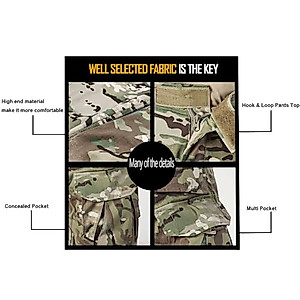 H World Shopping Military Army Tactical Airsoft Paintball Shooting Pants Combat Men Pants with Knee Pads BK (XL)