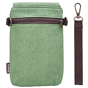 WITERY Small Crossbody Bags for Teen Girl - Handmade Cute Canvas Cross Body Phone Purse Cloth Pouch with Adjustable Shoulder Strap, Mini Women Travel Cell Phone Purse Wallet