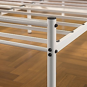Zinus Geraldine 12 inch White Metal Platform Bed Frame with Headboard and Footboard / Premium Steel Slat Support / Mattress Foundation, Queen