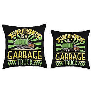 Garbage Trucks Recycling Garbage Truck Driver Throw Pillow