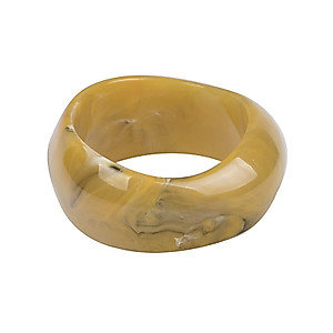 COLORFUL BLING Multiple Color Acrylic Resin Irregular Geometric Bangle Bracelet Tortoiseshell Acetate Mottled Wide Chunky Cuff Bangle for Women Wristband Jewelry-yellow