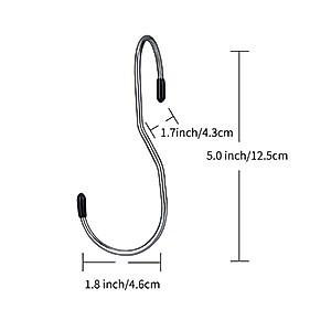 10 Pack Purse Hanger for Closet, S Hooks Twist Design Bag Hanger , Large Size Closet Rod Hooks for Hanging Purses, Belts,Handbags, Scarves, Hats,Clothes, Pans and Pots(Silver)