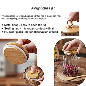 CNWSGEM Sugar Container Sugar Bowls 25.36 FL OZ Glass Coffee Canister Airtight Food Storage Jar with Lid and Spoon Candy Jar Coffee Bar Accessories Coffee Jar Storage Coffee Beans Powder