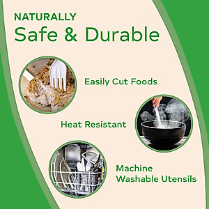 Treeatery - Compostable Cutlery Set, Plant-Based Compostable Utensils Disposable, Dishwasher-Safe Compostable Silverware, 380-Piece Disposable Cutlery, Plant a Tree with Every Box, Ivory White