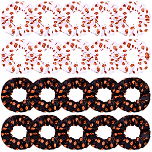 WILLBOND 20 Pcs Sport Hair Scrunchies Gifts Sports Scrunchy Elastic Silk Satin Scrunchies Hairband Ponytail Holder for Women Player Team Accessories(Basketball)