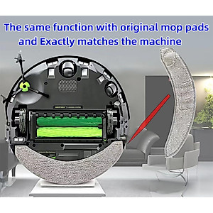 GVMM mop pad Compatible with iRobot Roomba Combo j7/j7+Microfiber Mopping Pad, Washable & Reusable Cleaning Refill Pads (4 Packs)