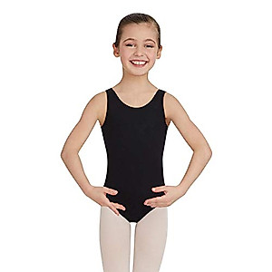 Capezio Big Girls' Tank Leotard, Black, L (12-14)