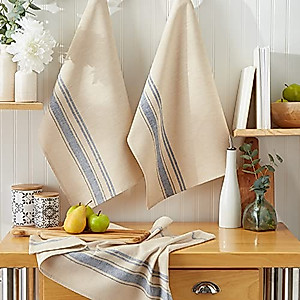 DII French Stripe, Kitchen Collection, Nautical BlueDishtowel Set, 3 Count