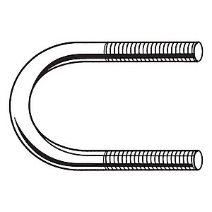 1/4"-20 x 3/8" Pipe Size Zinc U-Bolt, 10 pk.