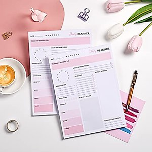 To Do List Notepad - Daily Planner Notepad Undated 50 Sheets Tear Off, 8.5"x11", Includes Calendar, Organizer, Scheduler for Goals, Tasks, Ideas, Notes and To Do Lists