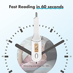 Femometer Basal Body Thermometer, Basal Thermometer for Ovulation, BBT for Fertility Tracking, Soft Backlight and Memory Recall, FM-VC-301(White)