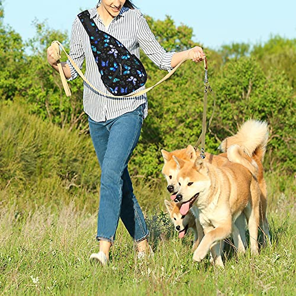 Nmbvcxz Butterflies Sling Bags Crossbody bags for Women Men Sling Backpack Travel Hiking Daypack Chest Shoulder Bag