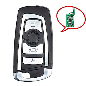 Beefunny 433MHz ID44 PCF7935 Chip Modify Replacement Flip Key for BMW 1998-2009 Remote Key Fob - EWS - HU92 Blade