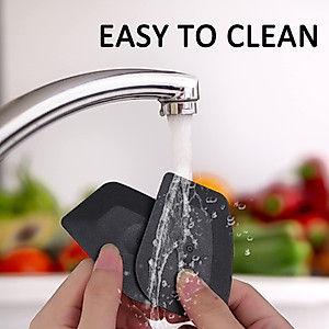 Azureblue Pan Scraper Dish Scraper Food Scraper Tool Plastic Pot Scraper Kitchen Scraper Grease Scraper Cast Iron Skillet Pan Scraper Tool for Cleaning (3 Pcs, Black)