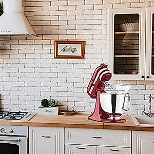 Lunpliran Leather Mixer Mover Kitchen Appliance Slider Mats Compatible With KitchenAid Tilt-Head Stand Mixer, Sliding Rolling Tray for Kitchen Appliances (Fit for 5-8 Quart Tilt Head, Silver)