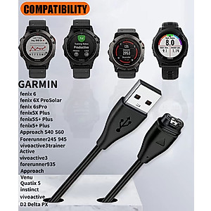 CHS Watch Charging for Garmin Watch, 3FT USB Garmin Charger & Data Transfer, for Garmin Fenix 7X 7 6X 6 6S 5 5X 5S Plus, Forerunner 935, Vivoactive 3, Approach S10 S40