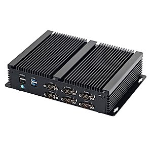 HUNSN Industrial Computer, IPC, Fanless Mini PC, Windows 11 / Linux Ubuntu, I7 8550U 8560U 8565U 8569U, IM07, GPIO, Watchdog, WOL, SIM Slot, 2 x LAN, 6 x COM, 32G RAM, 1TB NVME SSD