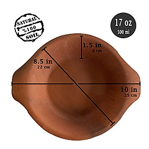 Hakan Clay Pan for Cooking Omelet, Lead-Free Terracotta Cookware, Earthenware Egg Roasting Pots, Omelette Cooking Pan for the Stove Top