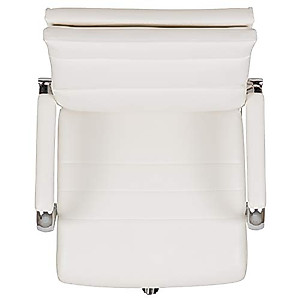 Flash Furniture Hansel High Back White LeatherSoft Contemporary Panel Executive Swivel Office Chair