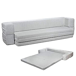 Milliard Daybed Sofa Couch Bed Queen to Twin Folding Mattress (Queen-Twin) Fold Out