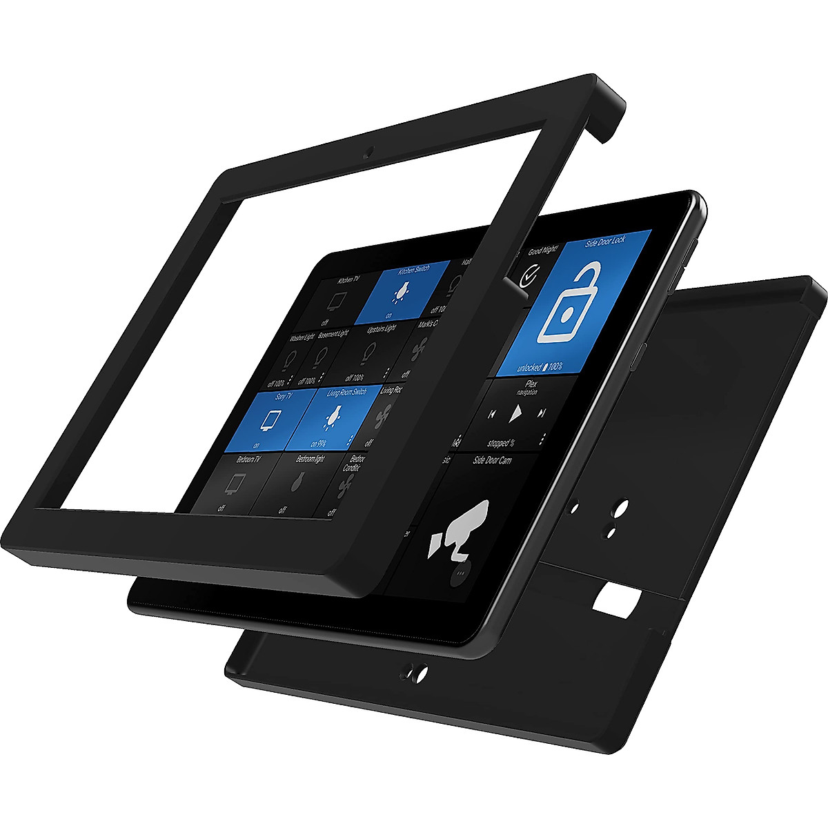 Smart Home Mount Tablet Wall Mount Kit with Integrated Power Cable - Fits Fire 10 - Black