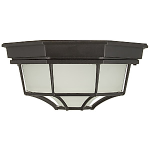 Trans Globe Lighting 40582 BK Traditional One Flushmount Lantern Outdoor-Post-Lights, 5-Inch, Black