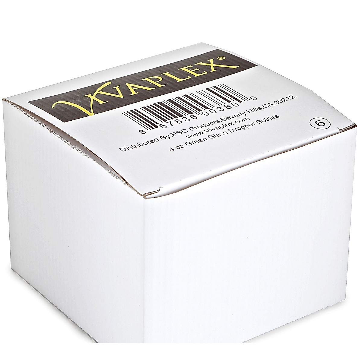 Vivaplex, 6, Green, 4 oz Glass Bottles, with Glass Eye Droppers