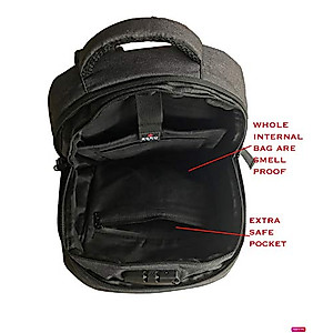 ZAZZY Smell Proof Bag Backpack with Lock Odor Proof Bag Stash Bag Travel Backpack for Men & Women