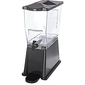 Carlisle FoodService Products 1085203 TrimLine Clear Economy Single Base Beverage Dispenser, 3.5 Gallon Capacity, Black
