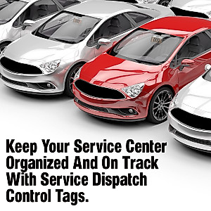 3000 Automotive 3 Part Service Dispatch Numbers Mirror Hang Tags Numbered 000, 1000, 2000 RL78 Style Color Coded Tan Service Dispatch Numbers with 1.25” Slotted Hang Tag Cutout