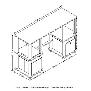 FURINNO Turn-N-Tube Computer Desk, Espresso