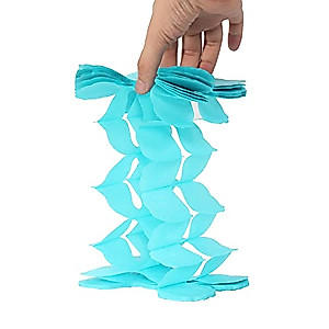 Purple-Blue Mermaid Party-Decorations Garland Streamers - 12pcs Girls Birthday Baby Shower 4-Leaf Clover Paper Streamer,Little Mermaid Theme Under The Sea Backdrop Banners Decor Ouruola