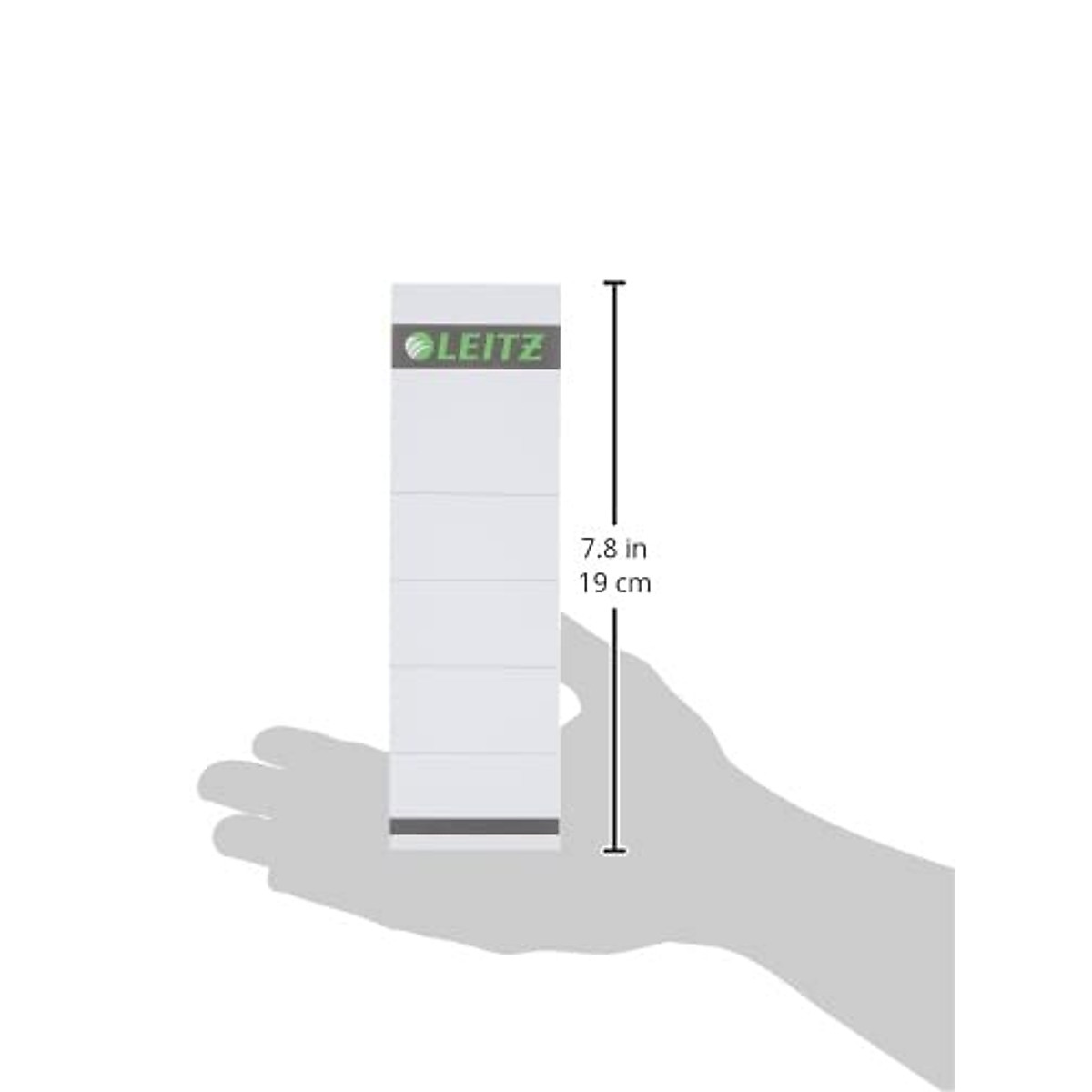 Leitz 16070085 Replacement Spine Labels for Plastic 80 mm Lever Arch Files, Short and Wide, 57 x 191 mm, Card, 16070085 - Grey, Pack of 10
