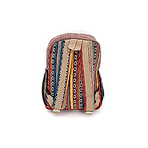 Unique Design Sun with Om Print 100% Himalaya Hemp Backpack Small Backpack Hippie Backpack Festival Backpack Hiking and Laptop Backpack FAIR TRADE Handmade with Love.