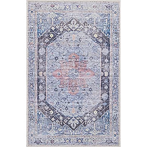 Perga Rugs Machine Washable Area Rug for Bedroom, Kitchen, Bathroom, Living Room, Entryway, Home Decor Non Slip Rug, Pet Friendly & Resistant Throw Indoor Floor Carpet