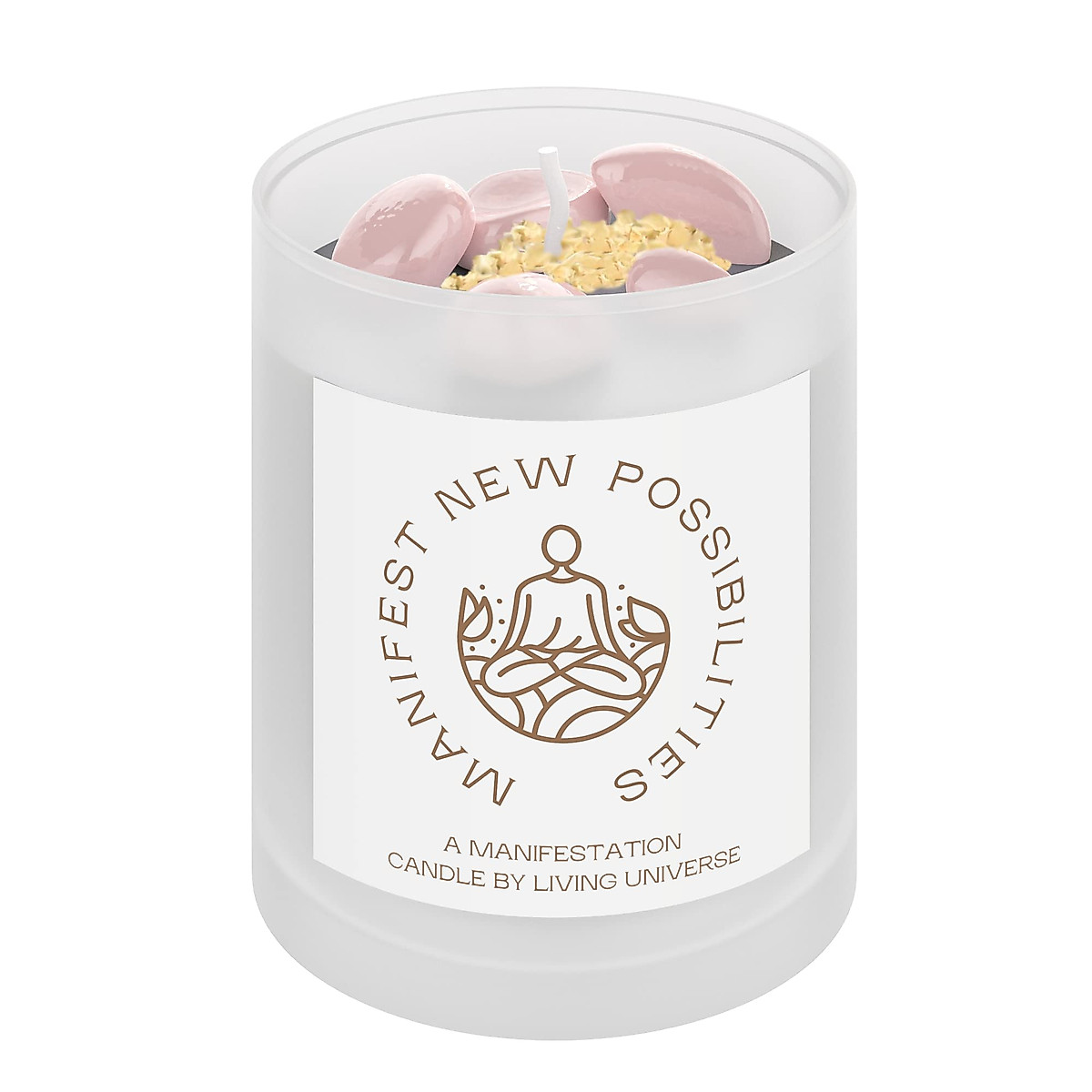 Manifestation Kit,Meditation Accessories, Spiritual Room décor, White Sage Candle,36 pc Positive Affirmations Cards,Healing Stones,for Meditation/Spiritual Healing/Smudging