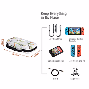 Lokigo Nintendo Switch OLED Case, Nintendo Switch Case, Nintendo Switch Carrying Case for Boys Girls, Portable Travel Pouch Hard Shell Switch Case with 16 Game Card Slots, Playing Funny Cats