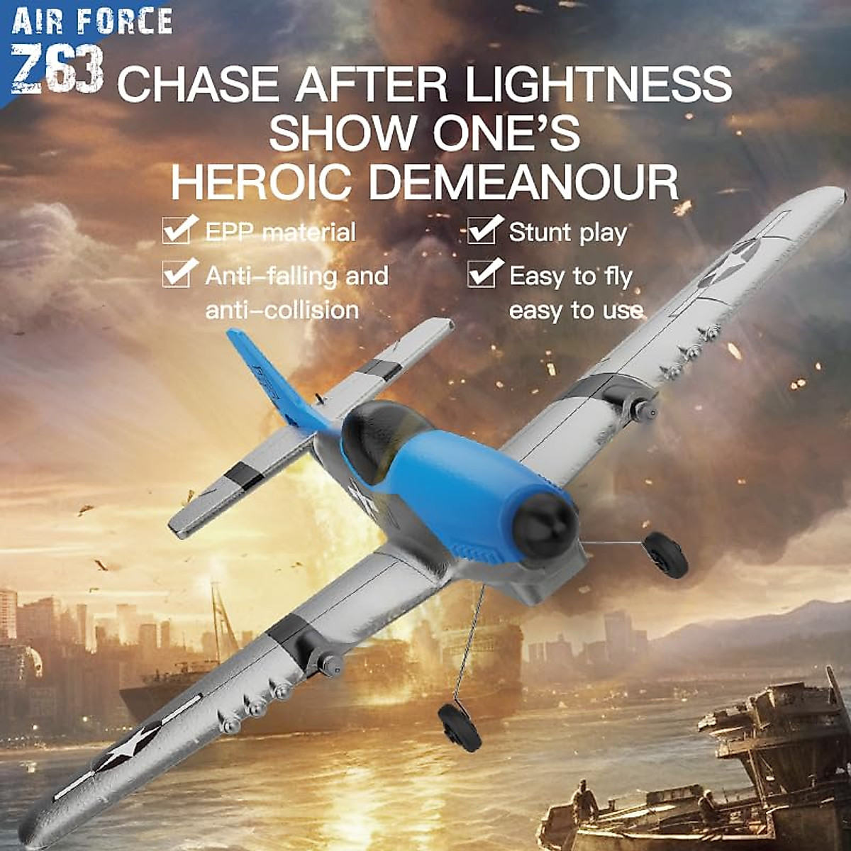 RC Airplane,3 Channel Remote Control Airplane RTF,Ease of Flight RC Plane with Gyro,Stable to Flight Remote Control Plane for Kids Boys Beginner Adults