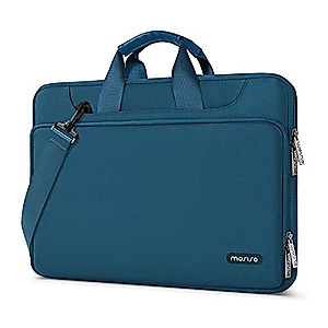MOSISO 360 Protective Laptop Shoulder Bag Compatible with MacBook Air/Pro,13-13.3 inch Notebook,Compatible with MacBook Pro 14 2023-2021 A2779 M2 A2442 M1,Matching Color Sleeve with Belt, Teal Green