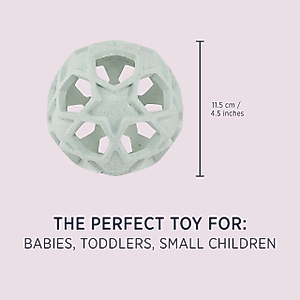 HEVEA Star Activity Ball Toy Made from 100% Upcycled Natural Rubber - Soft and Easy to Hold Baby Ball for Ages +4 Months - Plant Based, Plastic-Free, BPA-Free (Mint)