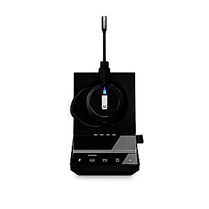 Sennheiser SDW 5016 (507016) Single-Sided Wireless DECT Headset for Desk Phone Softphone/PC& Mobile Phone Connection Dual Microphone Ultra Noise-Canceling, Black, 3 inches
