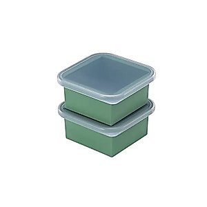 OOKIDOKI Extra-Large Silicone lasagne leftover Freezing Tray with Lid -Easy-Release 2 Cup Freezer Containers-2pack-makes 2 perfect 2cup portions - freeze soup broth lasagne leftovers or sauce(Green)