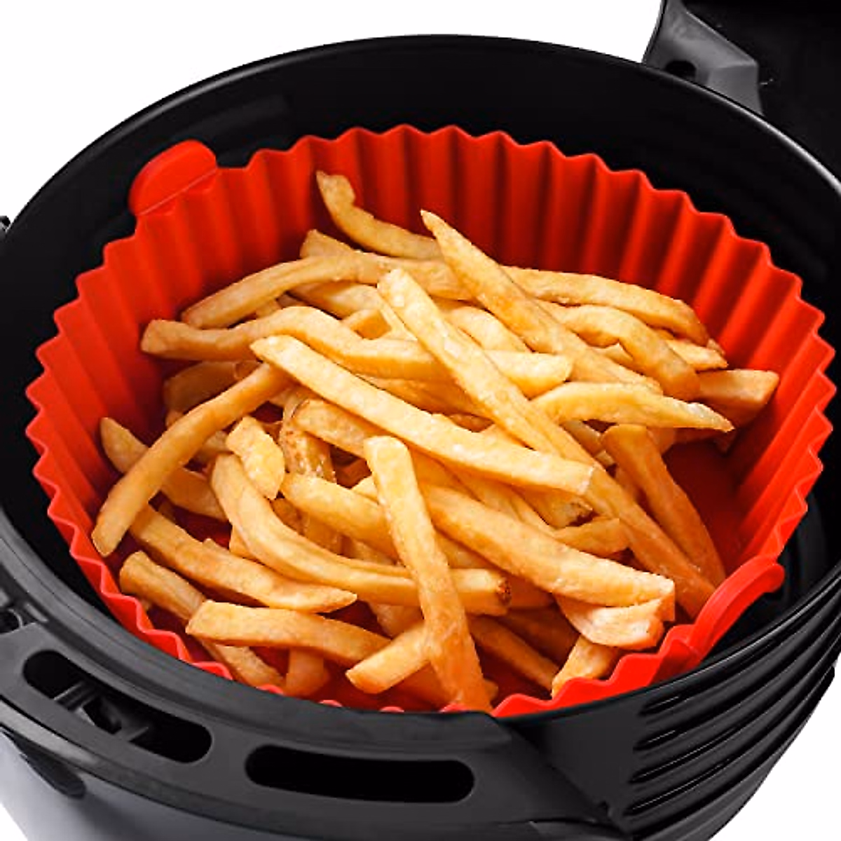 Air Fryer Silicone Pot - Air Fryer Oven Accessories - Replacement for Flammable Parchment Liner Paper - No Need to Clean the Air Fryer (Top: 6.3 inches - Bottom: 5.7 inches)(For 1 to 2 QT)