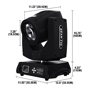 Samger 2 Pack 230W 7R Moving Head Light 8 Prism Full Motion Stage Light 14 Colors 17 GOBO Patterns Two-Way Rotation Supporting DMX512 Moving Head Spotlight DJ Light for Wedding Disco Club Music Party