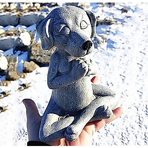 EatingBiting 4.7" Meditation Dog Statue Yoga Dog Garden Decor Buddha Art Sculptures Home Ornament Garden Decoration, Home Decoration (Meditation Dog Statue, Dog Buddha