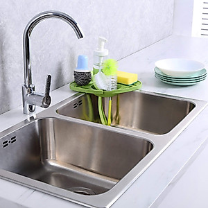 Kitchen sink caddy sponge holder scratcher holder cleaning brush holder sink organizer(Grey)