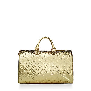Louis Vuitton, Pre-Loved Gold Monogram Miroir Speedy 35, Gold