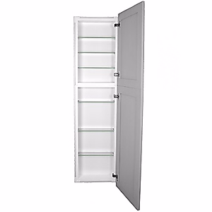 Florida Breeze Cabinets Fieldview Shaker Style Frameless Recessed Solid 14 x 62 Primed Gray Medicine Cabinet, Unfinished Wood